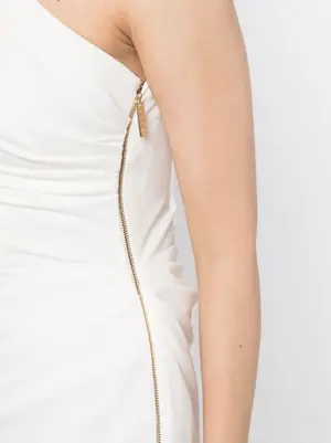 RHEA COSTA One-shoulder Gathered Dress