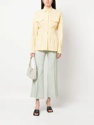 LANVIN Cropped Flared Trousers - Green