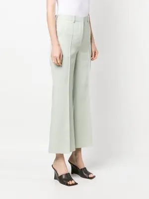 LANVIN Cropped Flared Trousers - Green