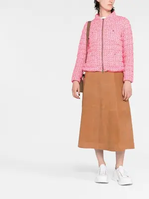 Herno Tweed Padded Jacket - Pink