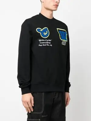Off-White Cotton Logo Patches Sweatshirt