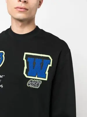 Off-White Cotton Logo Patches Sweatshirt