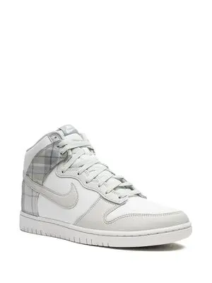 Nike Dunk High Plaid Sneakers - Grey