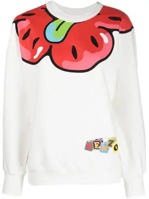 Kenzo Graphic-print Long-sleeve Sweatshirt - White