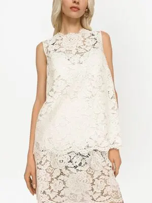 Dolce & Gabbana Floral-lace Top - White