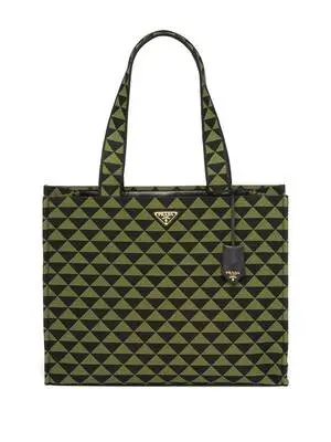 Prada Large Symbole Embroidered Tote Bag