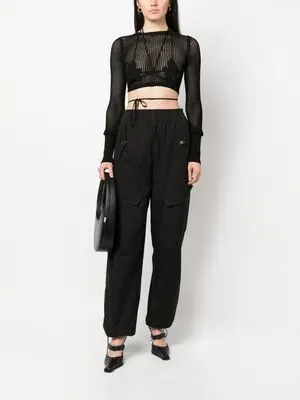 ANDREĀDAMO Open-knit Crop Top