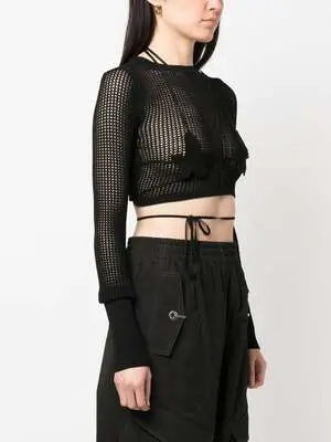 ANDREĀDAMO Open-knit Crop Top