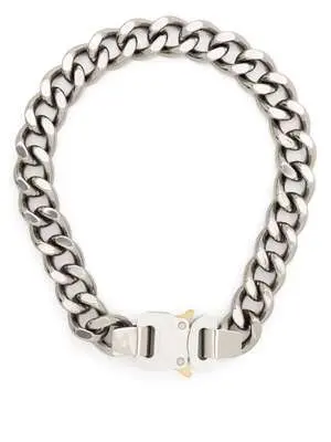 1017 Alyx 9sm Metal Buckle Chain Necklace In Silver - 40% Off