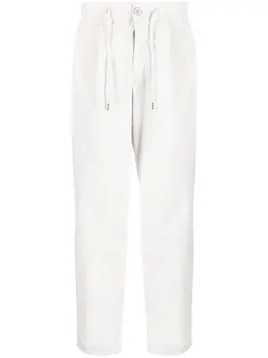 Herno Straight-leg Drawstring Trousers In Cream White