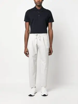 Herno Straight-leg Drawstring Trousers In Cream White