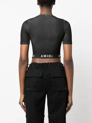 Amiri Logo-print Ribbed Knit Performance Top
