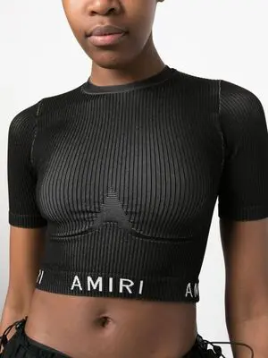 Amiri Logo-print Ribbed Knit Performance Top