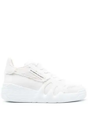 GIUSEPPE ZANOTTI Talon Frayed-trim Sneakers - White