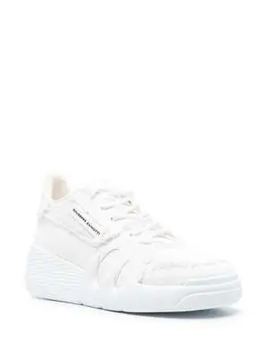 GIUSEPPE ZANOTTI Talon Frayed-trim Sneakers - White