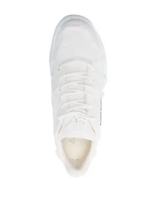 GIUSEPPE ZANOTTI Talon Frayed-trim Sneakers - White