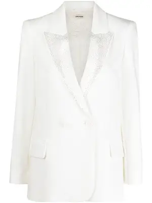 Zadig&Voltaire Visit Rhinestone-embellished Blazer - White
