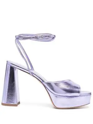 BETTINA VERMILLON Janet Laminated Faux-leather Platform Sandals - Purple