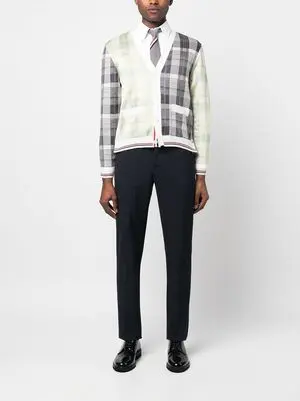 Thom Browne Panelled Checked Cardigan
