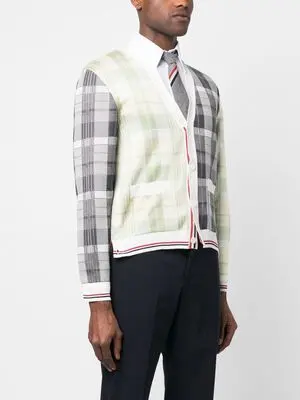 Thom Browne Panelled Checked Cardigan