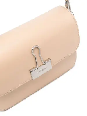 Off-White Binder Clip Leather Shoulder Bag - Neutrals