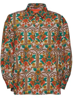 La DoubleJ Poet Printed Shirt - Brown