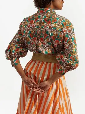 La DoubleJ Poet Printed Shirt - Brown