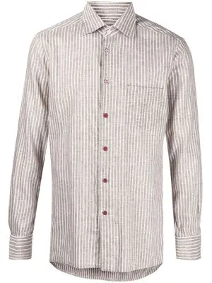 Kiton Long-sleeve Striped Shirt