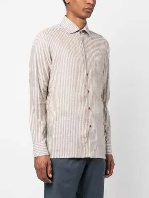 Kiton Long-sleeve Striped Shirt
