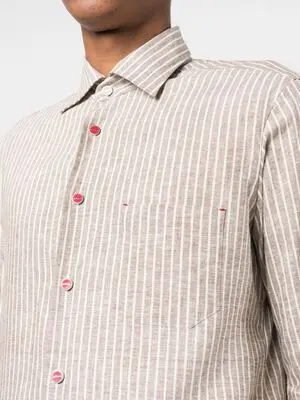 Kiton Long-sleeve Striped Shirt