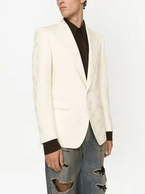 Dolce & Gabbana Dg-logo Jacquard Single-breasted Blazer