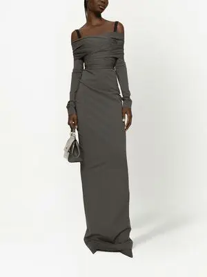 Dolce & Gabbana Milano-rib Maxi Dress - Grey