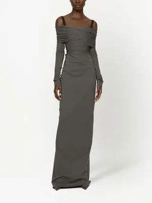 Dolce & Gabbana Milano-rib Maxi Dress - Grey