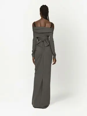 Dolce & Gabbana Milano-rib Maxi Dress - Grey