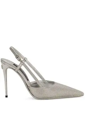 Dolce & Gabbana Embellished Slingback Pumps - Silver