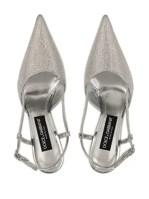 Dolce & Gabbana Embellished Slingback Pumps - Silver