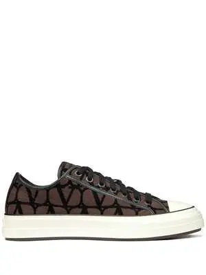 Valentino Garavani Toile Iconographe Totaloop Sneakers - Brown