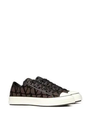 Valentino Garavani Toile Iconographe Totaloop Sneakers - Brown