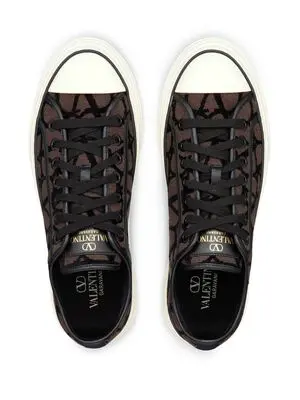 Valentino Garavani Toile Iconographe Totaloop Sneakers - Brown