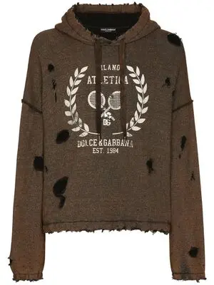 Dolce & Gabbana Graphic-print Ripped Hoodie