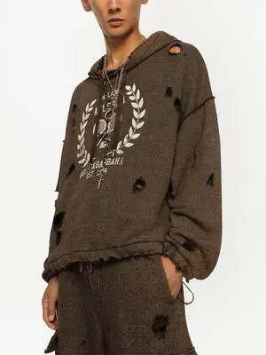 Dolce & Gabbana Graphic-print Ripped Hoodie