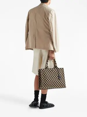 Prada Triangle Logo Cotton Blazer