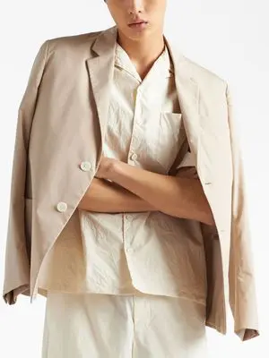 Prada Triangle Logo Cotton Blazer