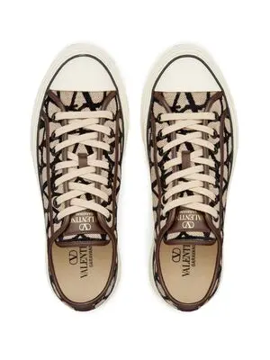 Valentino Garavani Toile Iconographe Totaloop Low-top Sneakers - Neutrals