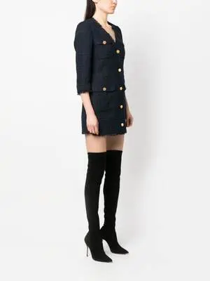 Tagliatore Frayed-edge Tweed Jacket