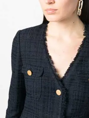 Tagliatore Frayed-edge Tweed Jacket