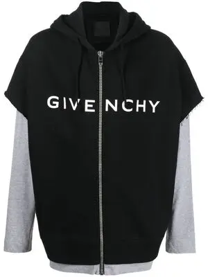 Givenchy Logo-print Layered Hoodie - Black