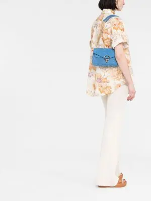 Sandro Quilted Shoulder Bag - Blue