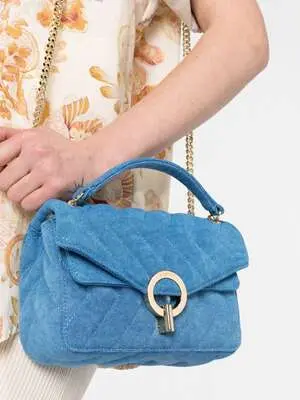 Sandro Quilted Shoulder Bag - Blue