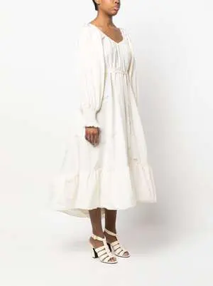 PATOU Tiered Maxi Dress - Neutrals